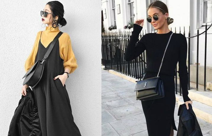 Convierte tu vestido negro formal en un outfit para todos los días - Fama