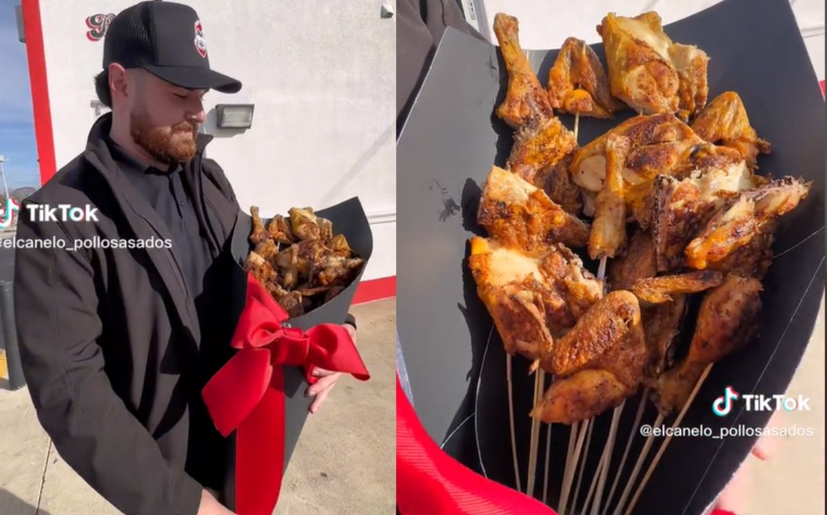 Ramo de pollo asado; el original regalo que se hizo viralFama