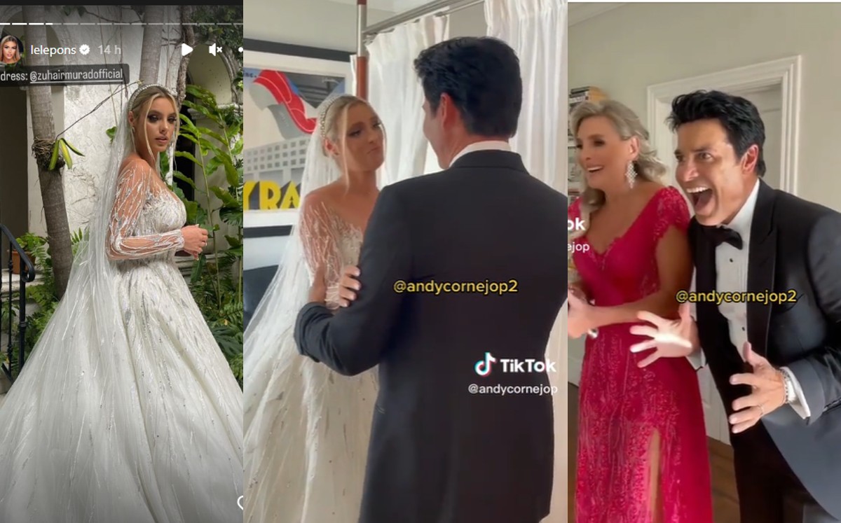 La reacción de Chayanne al ver a Lele Pons vestida de novia - Fama