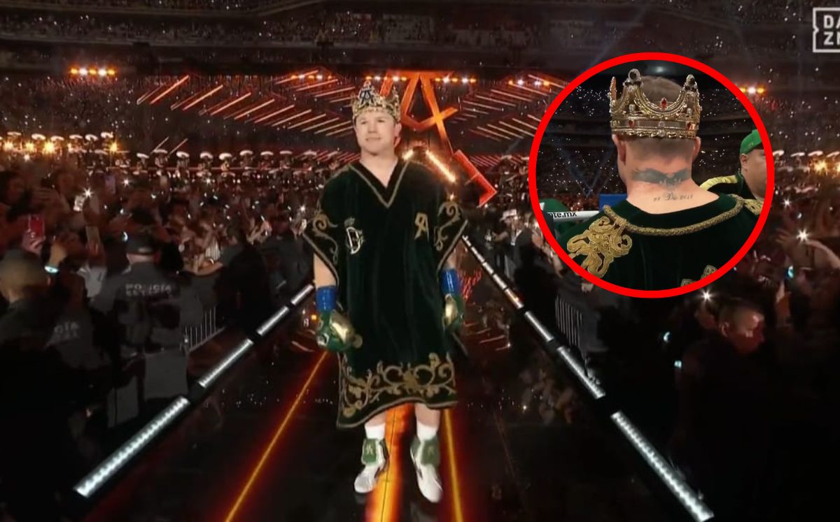 Canelo Álvarez salió al ring con corona de REY y costosa capa italiana ...